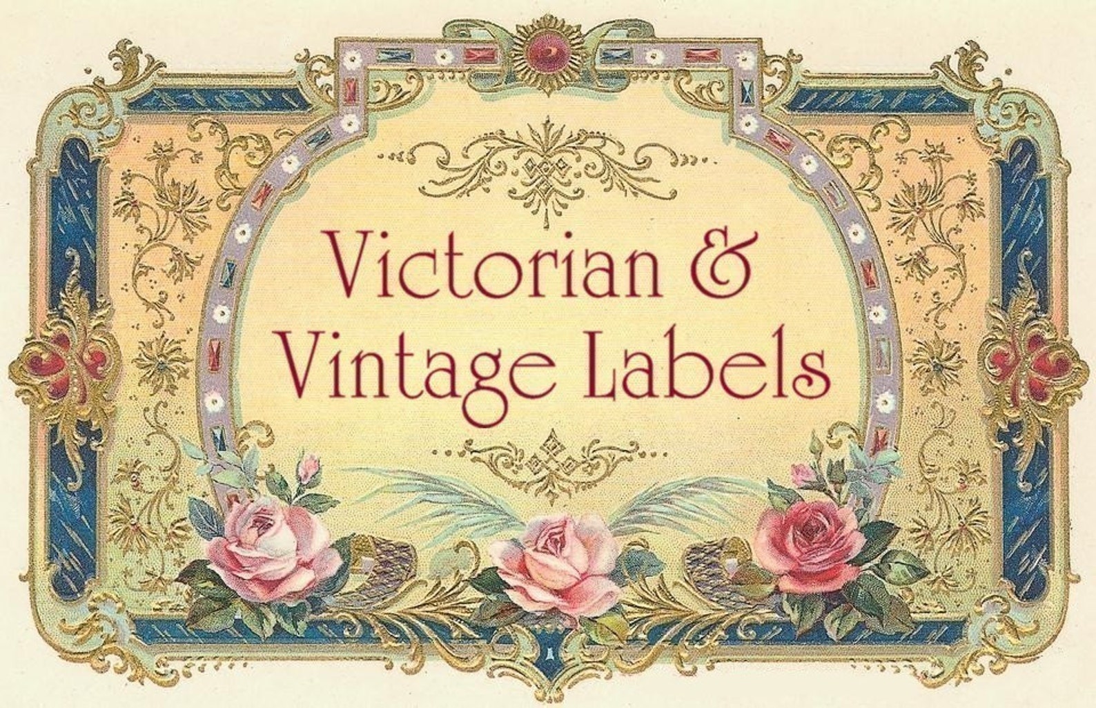 600 BLANK LABELS, DIGITAL Vintage Style Victorian Tags, Labels Tags ...