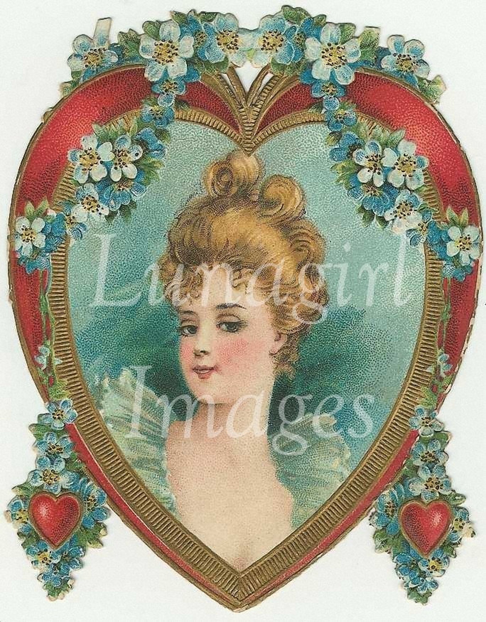 75 Victorian HEARTS, Vintage VALENTINES, Digital Ephemera, Antique ...