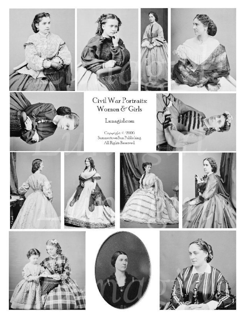 Victorian WOMEN GIRLS Digital Collage Sheet Vintage Photos - Etsy