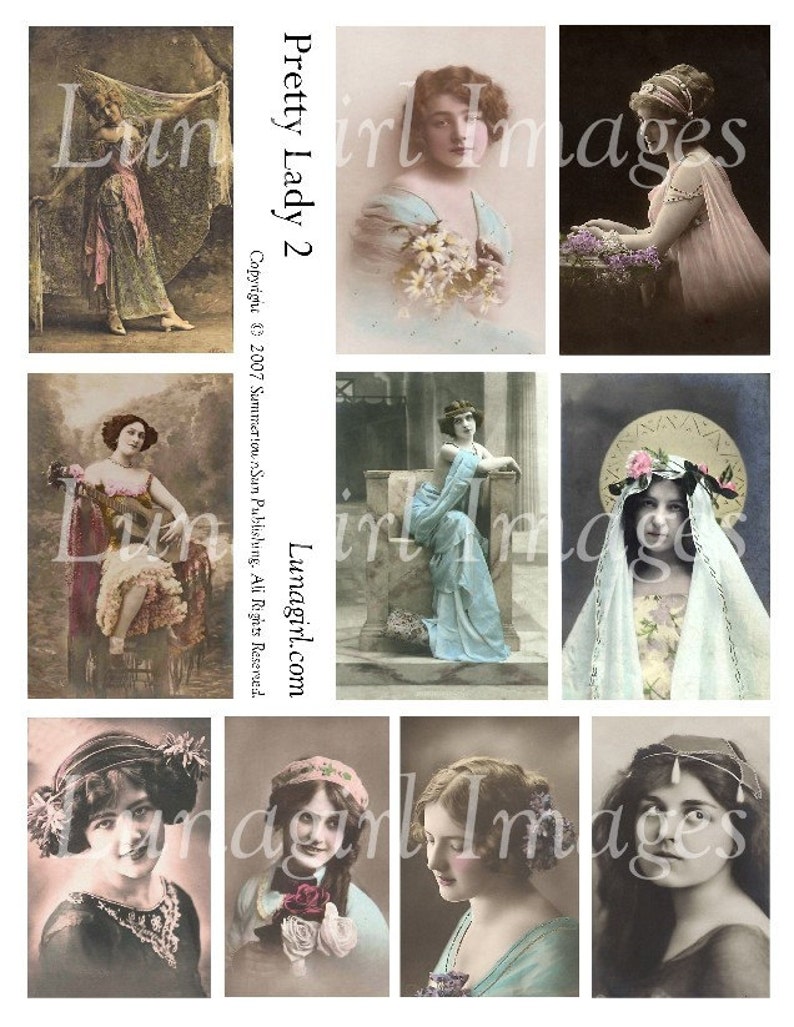 PRETTY LADIES Digital Collage Sheet Vintage Photos Gypsy - Etsy