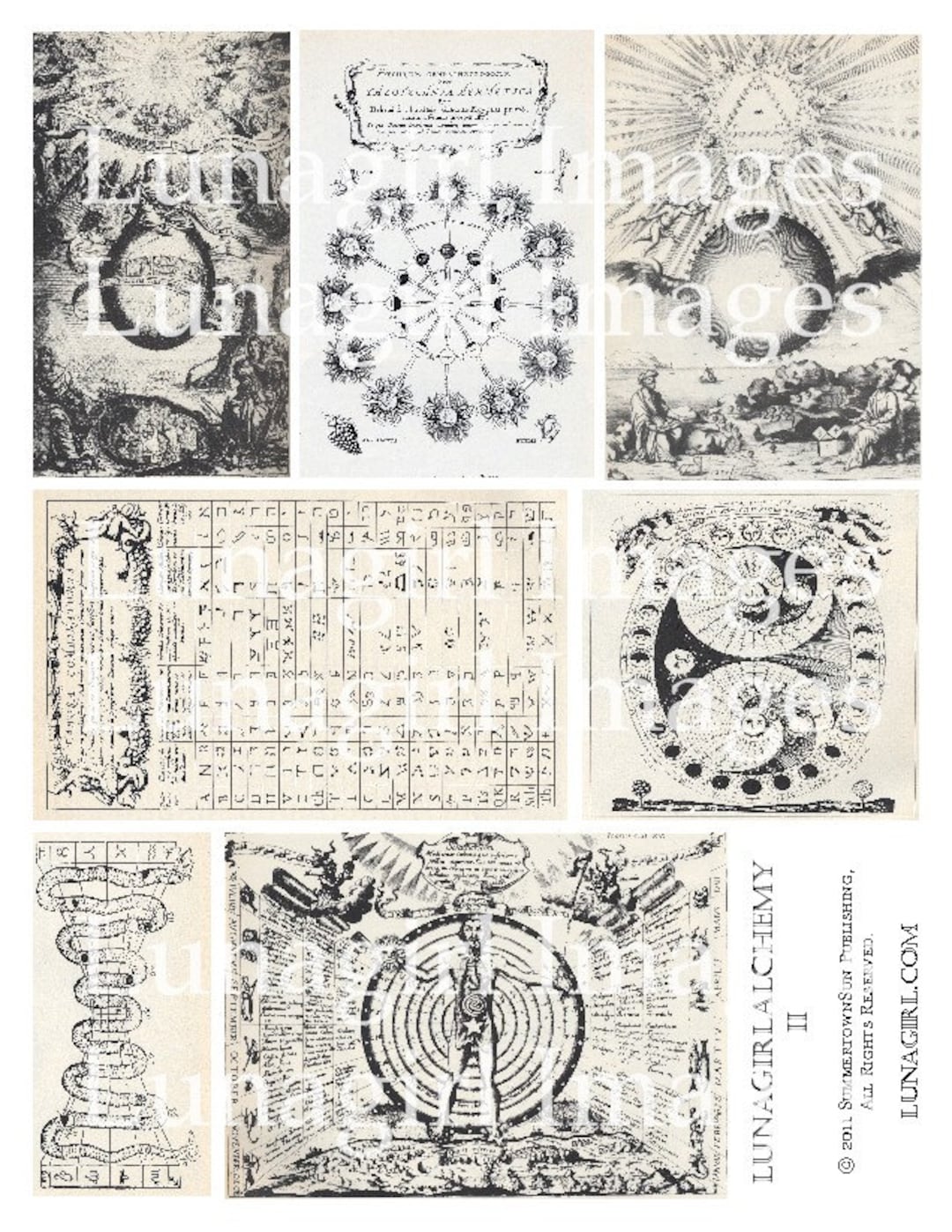 ALCHEMY Digital Collage Sheet Medieval Steampunk Vintage Images Antique ...