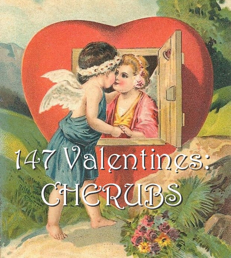 147 CHERUBS Cupid, Vintage VALENTINES Digital Ephemera, Victorian ...