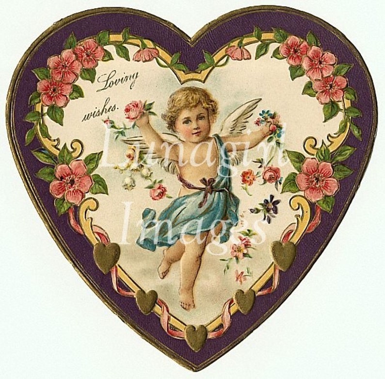 75 Victorian HEARTS, Vintage VALENTINES, Digital Ephemera, Antique ...