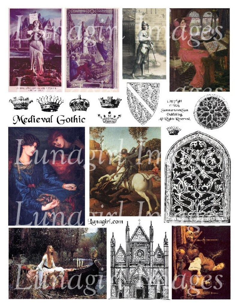 MEDIEVAL GOTHIC Digital Collage Sheet Vintage Images - Etsy