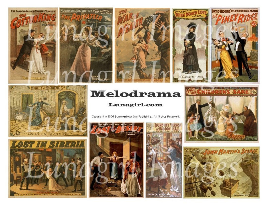 VICTORIAN THEATER Digital Collage Sheet, Steampunk Images Melodrama ...