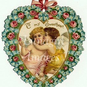 75 Victorian HEARTS, Vintage VALENTINES, Digital Ephemera, Antique ...