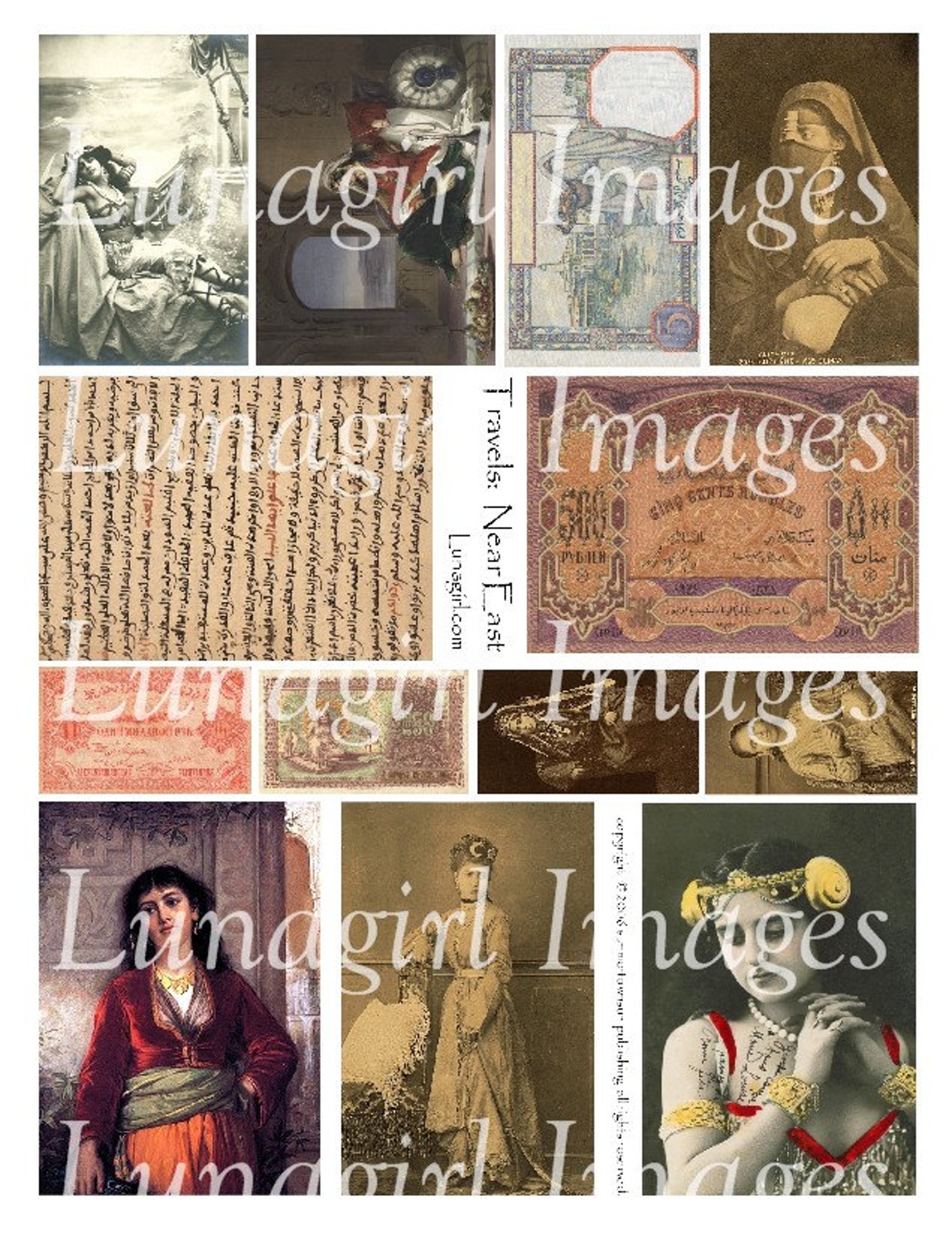 GYPSY EPHEMERA Digital Collage Sheet Vintage Images - Etsy