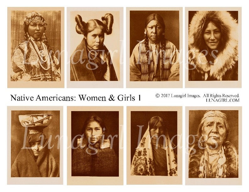 NATIVE AMERICANS Digital Collage Sheet WOMEN Girls Sepia - Etsy