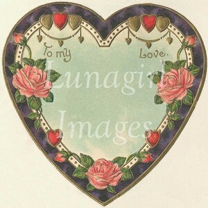 75 Victorian HEARTS, Vintage VALENTINES, Digital Ephemera, Antique ...