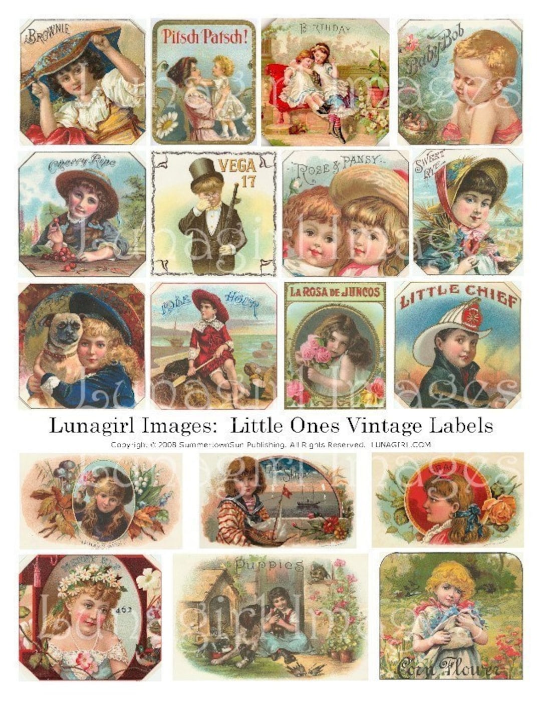 Victorian CHILDREN Digital Collage Sheet, Antique LABELS, Vintage Boys ...