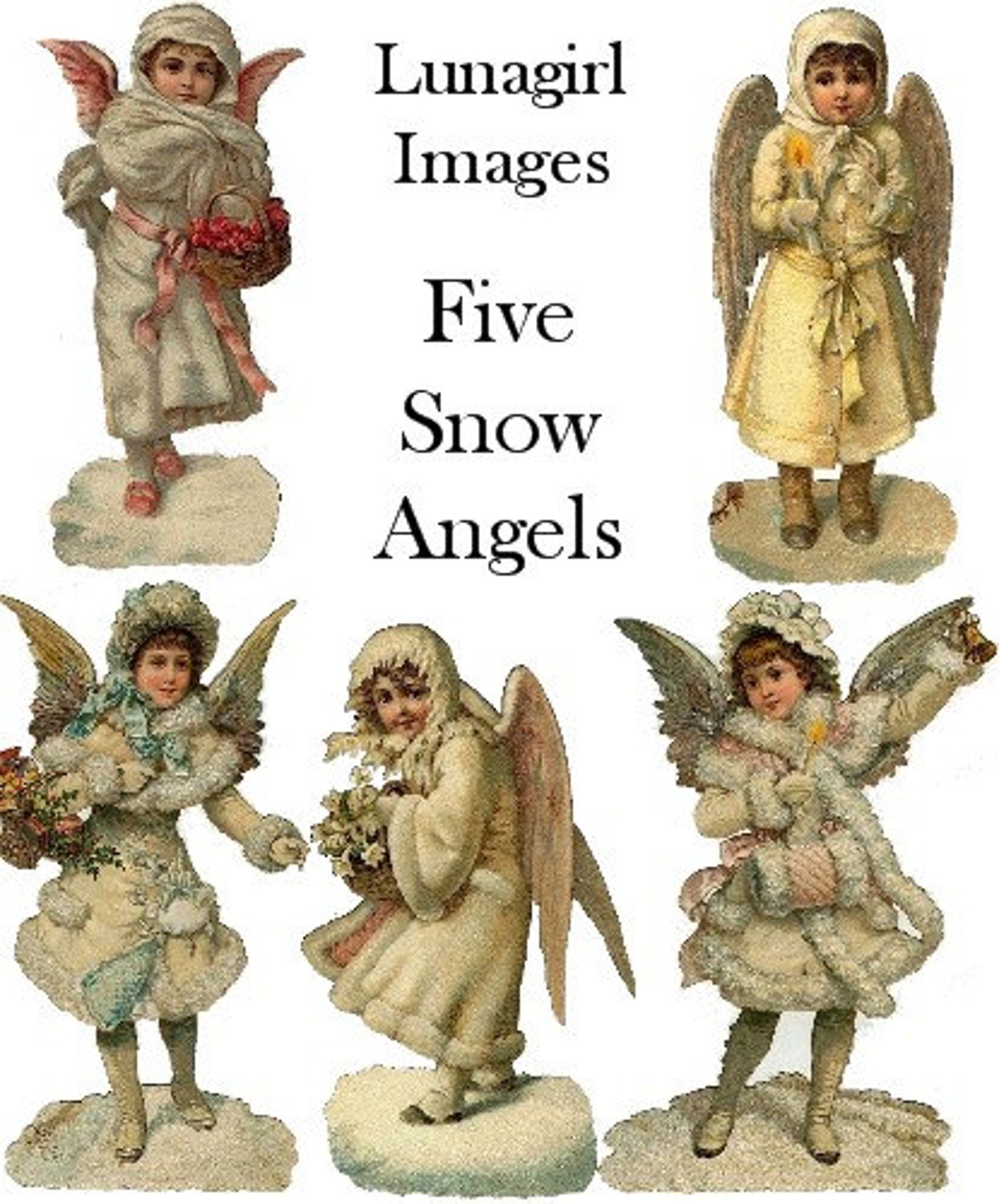 SNOW ANGELS DOWNLOAD Vintage Images, Victorian Christmas, Angelic Girls ...