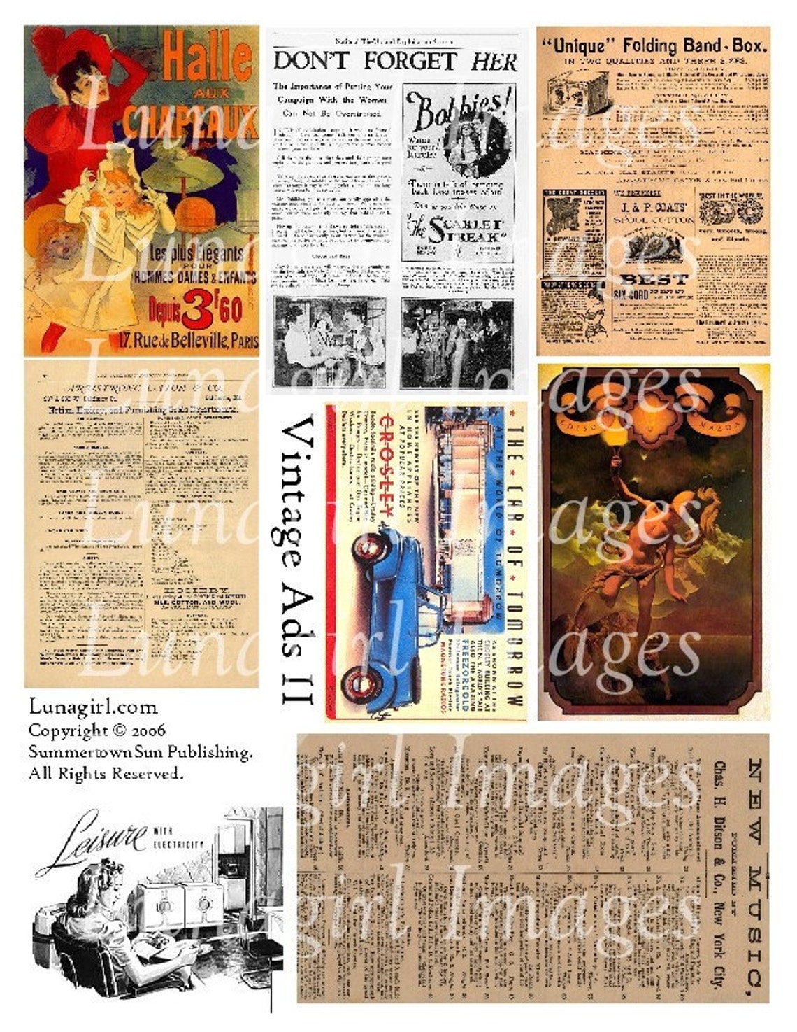 VINTAGE ADS Digital Collage Sheet Retro Advertising Images - Etsy