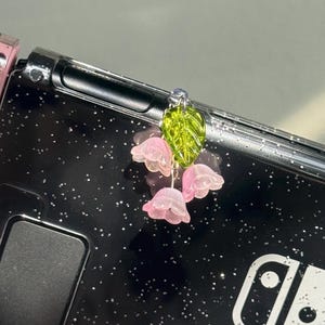 Pink Bell Flower Charm for Nintendo Switch | Handmade Dust Plug - Etsy