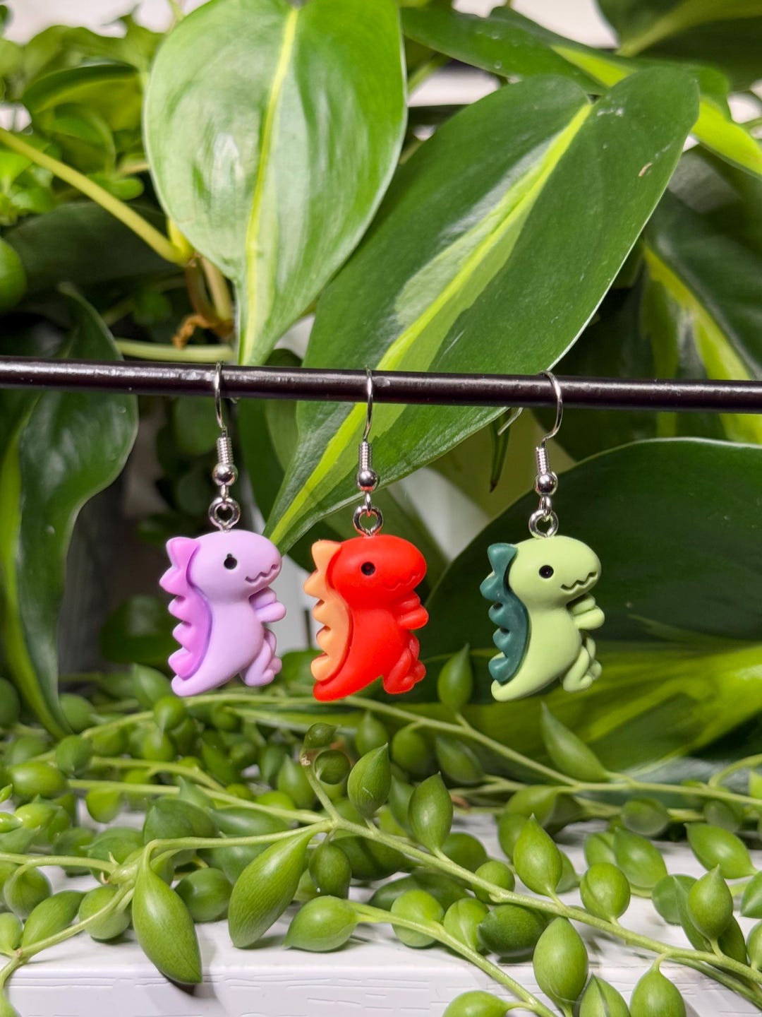 Dino Earrings || Cartoon Dino Earrings || Pink Dino || Blue Dino || Red ...
