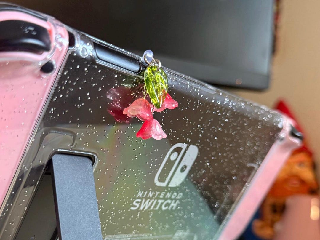 3D Raspberry Glass Bell Flower Charm for Nintendo Switch || Handmade ...