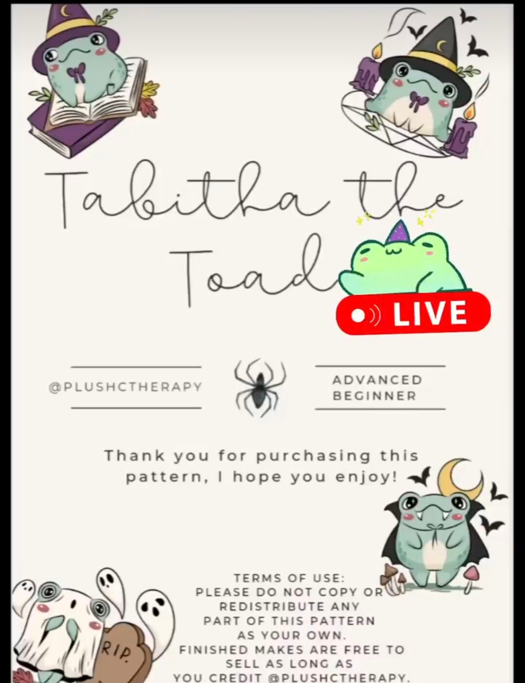 Tabitha the Toad Crochet Pattern, Low Sew Pattern, Plush C Therapy ...