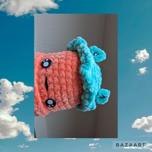 Worm W/ Frog Hat Plushie, Crochet Bug Creation, Frog, Cute Plushie, Eek ...