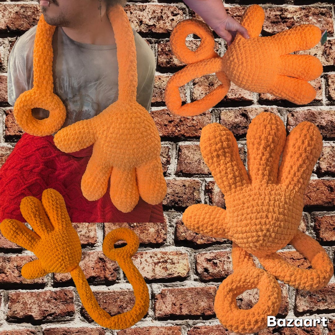 Silly Hand Plush | 90s Stuffed Toy | Chunky Yarn Emotional Support ...