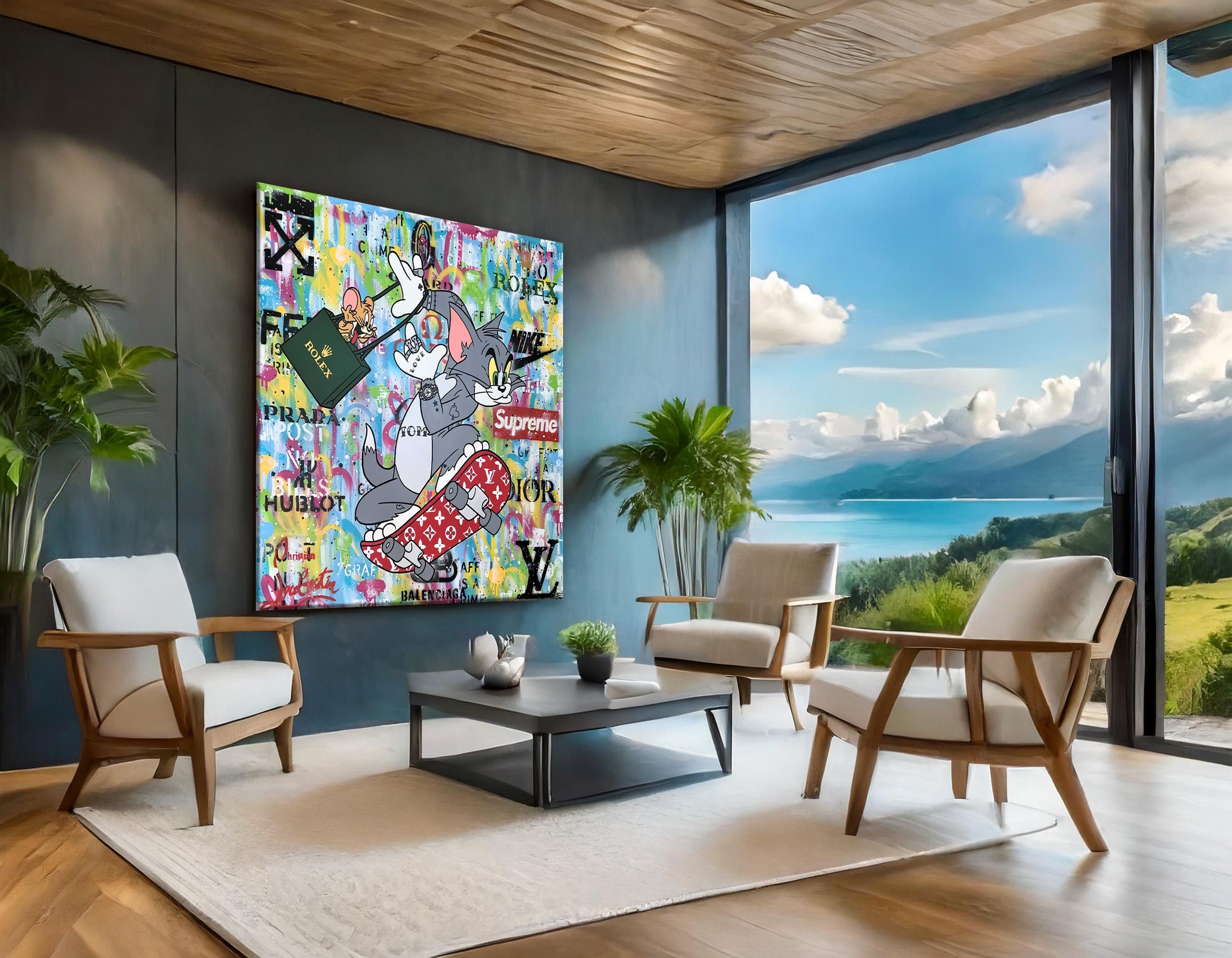 Graffiti Pop Art Tom and Jerry , Banksy Tom and Jerry Graffiti Luxury ...