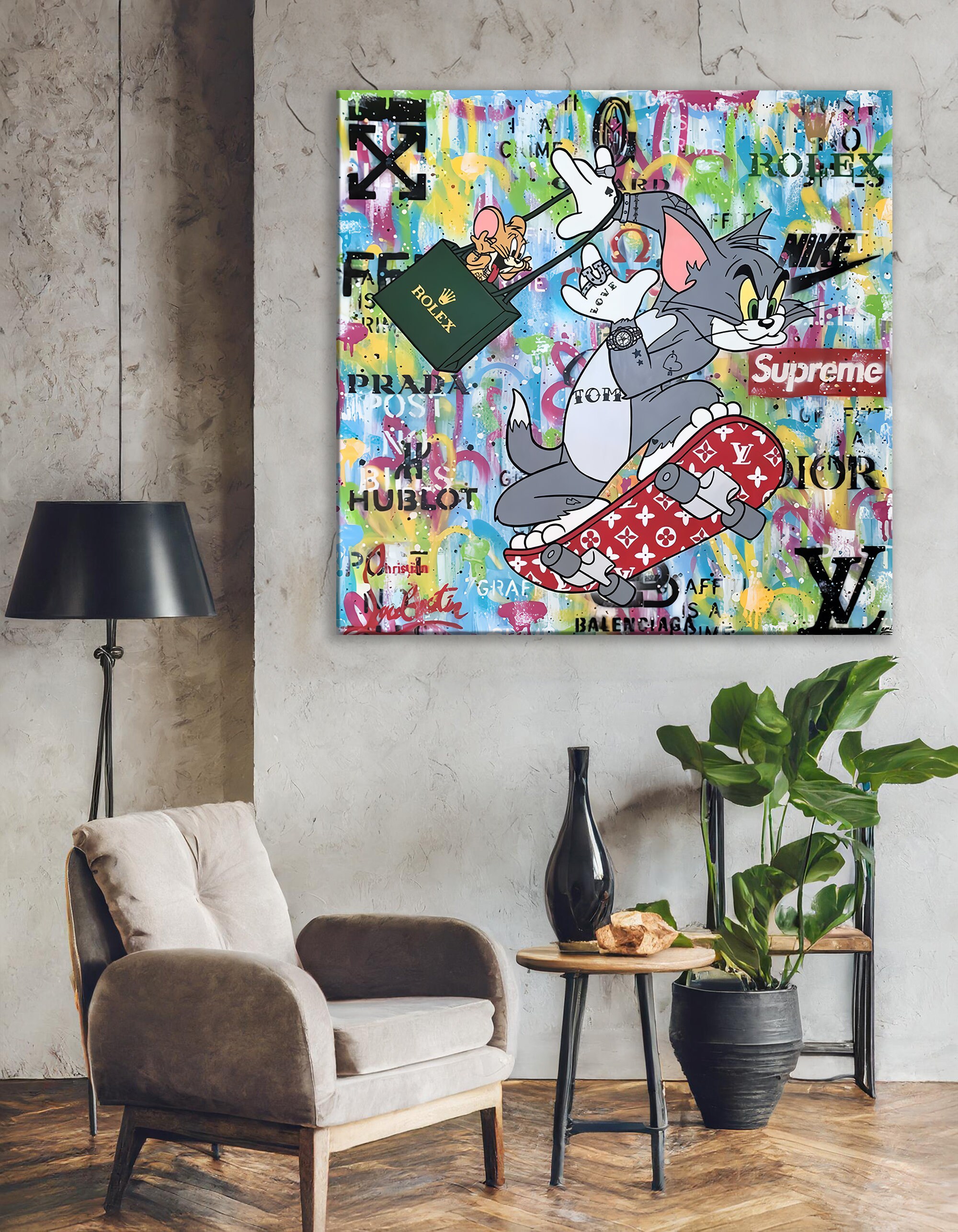 Graffiti Pop Art Tom and Jerry , Banksy Tom and Jerry Graffiti Luxury ...