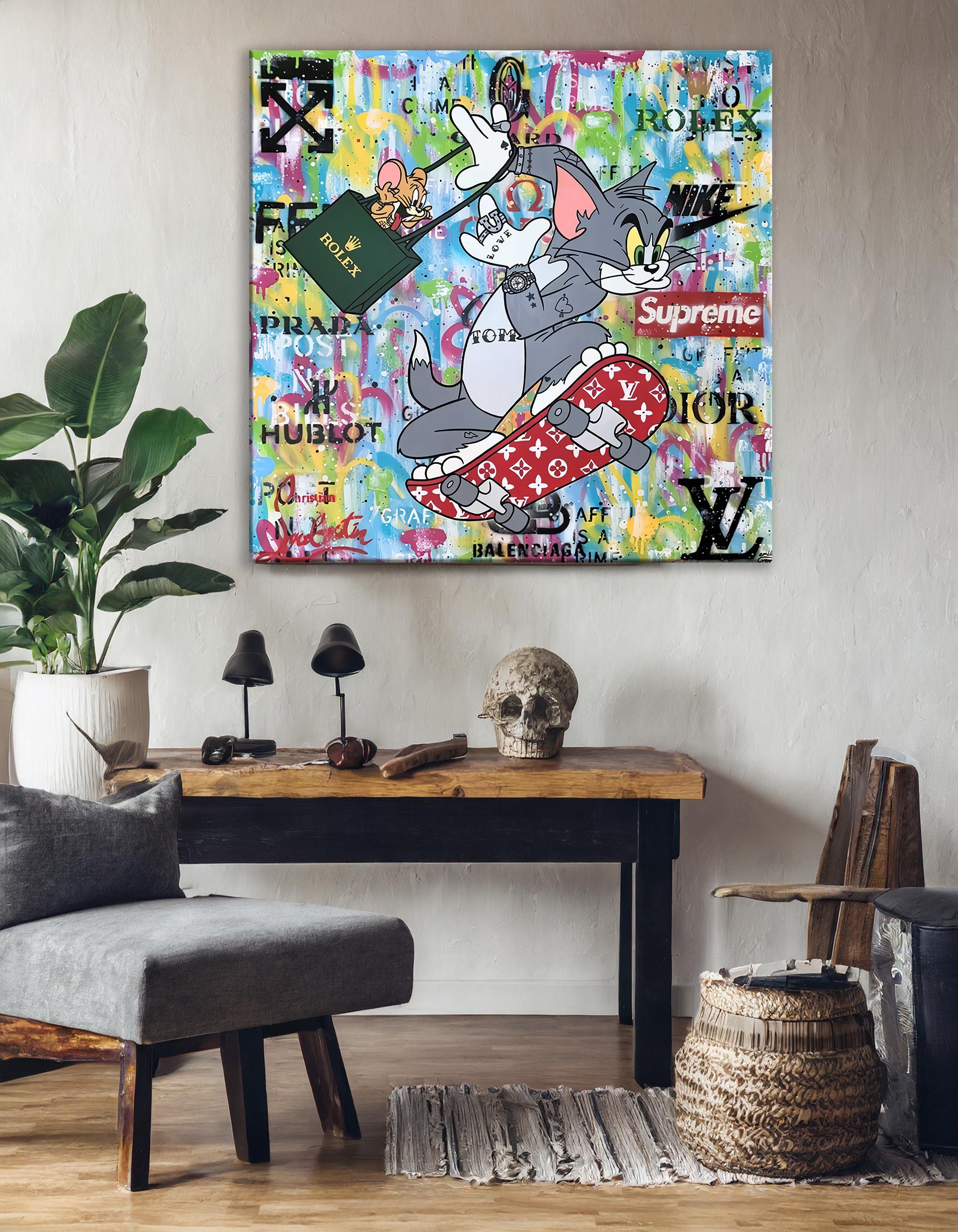 Graffiti Pop Art Tom and Jerry , Banksy Tom and Jerry Graffiti Luxury ...