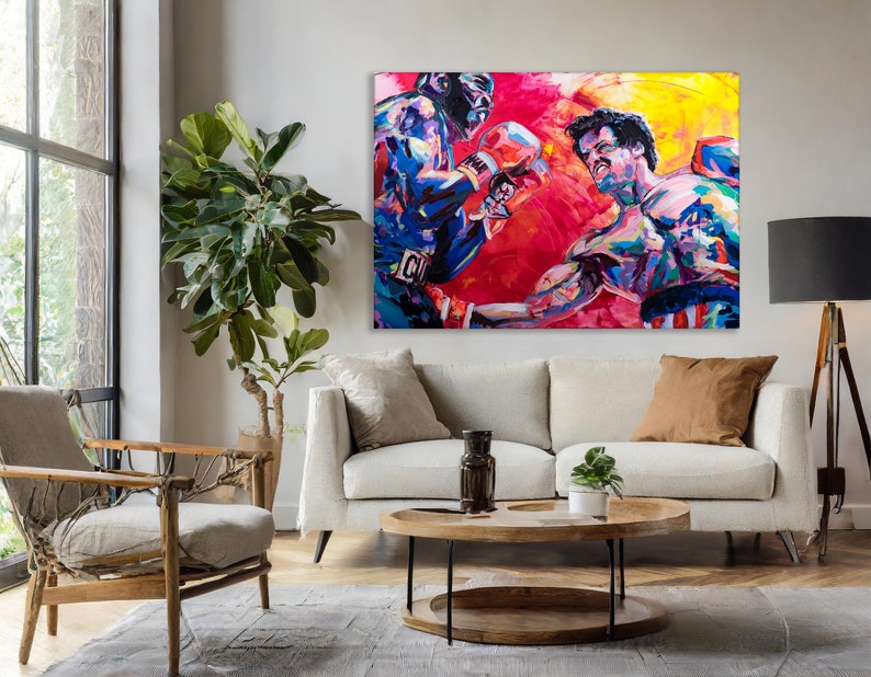 Rocky Balboa and Clubber Lang Boxing Match Canvas, Leroy Neiman Art ...