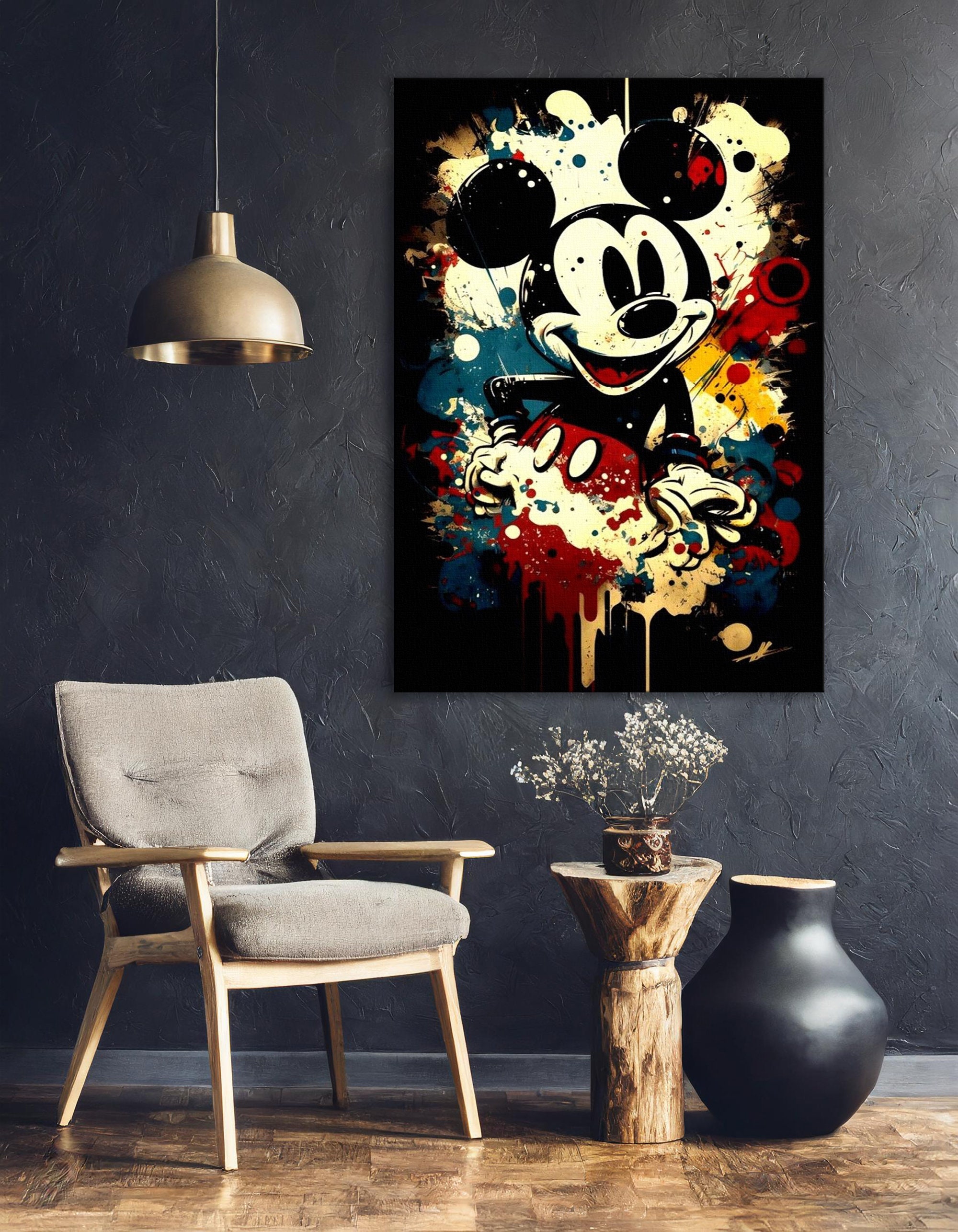 Abstract Mickey Mouse Pop Art Oil Painting or Canvas Print, Mickey ...