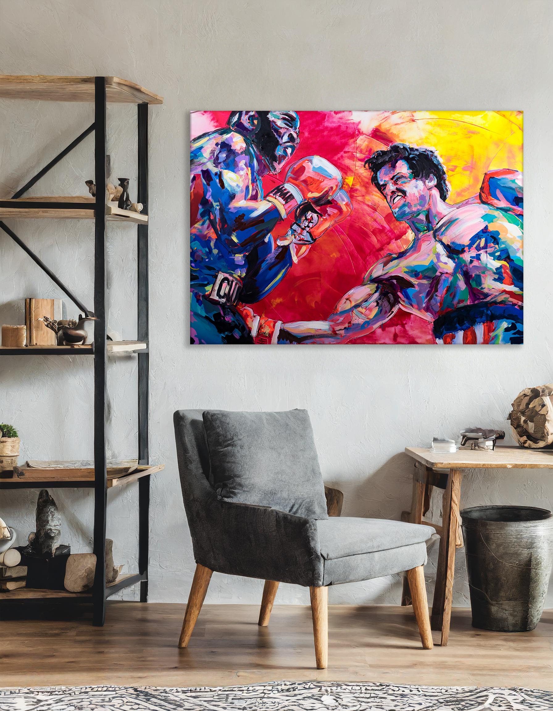 Rocky Balboa and Clubber Lang Boxing Match Canvas, Leroy Neiman Art ...