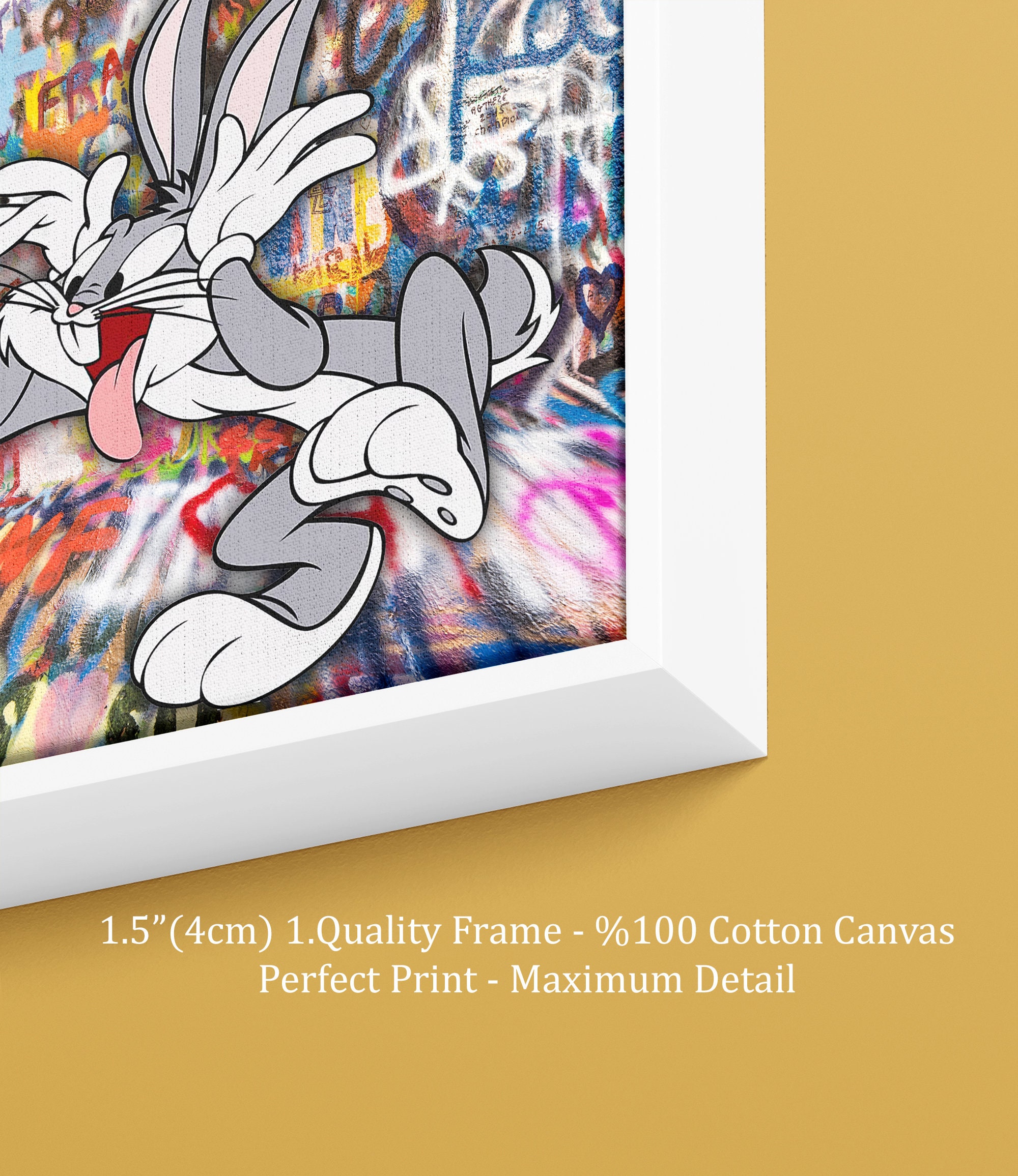 Bugs Bunny Pop Art Graffiti Canvas, Banksy Bugs Bunny Graffiti Luxury ...
