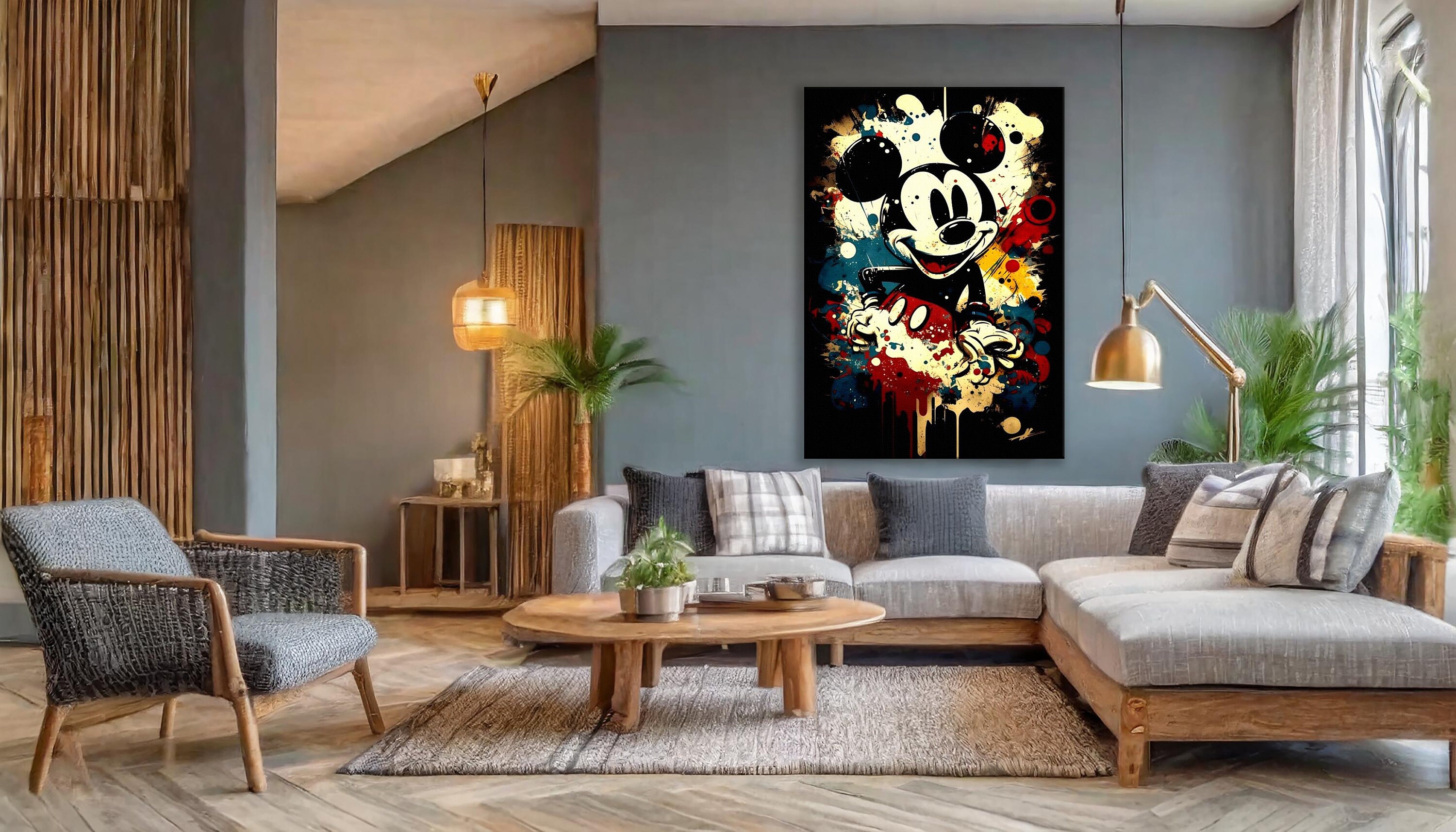Abstract Mickey Mouse Pop Art Oil Painting or Canvas Print, Mickey ...