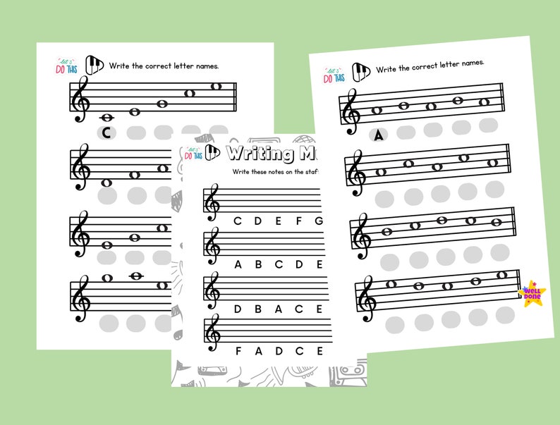 Piano Notes Learning Worksheets Trebel Clef Worksheets Beginner Music ...