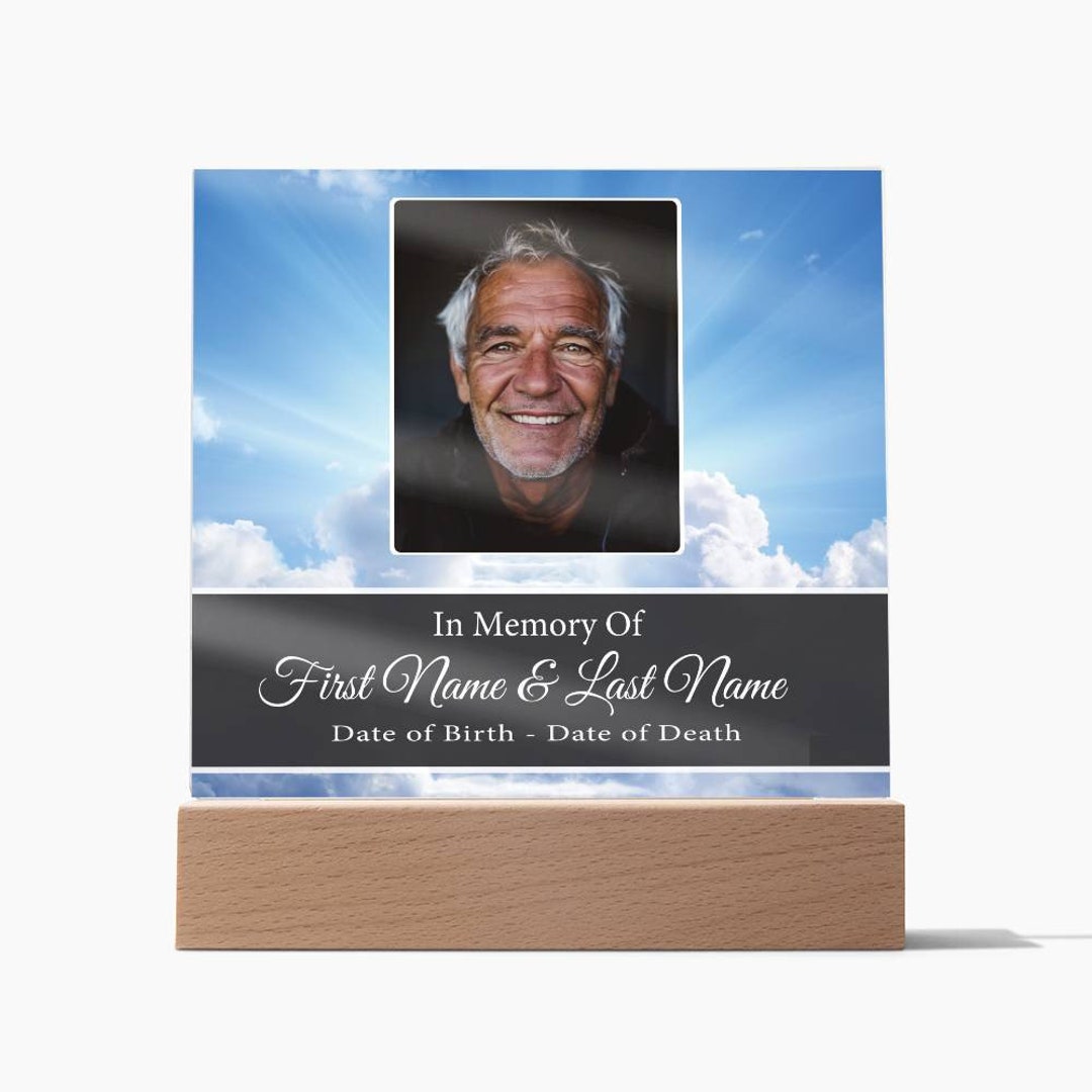 Personalized Memorial Acrylic Plaque With Photo, Name & Dates in Memory ...