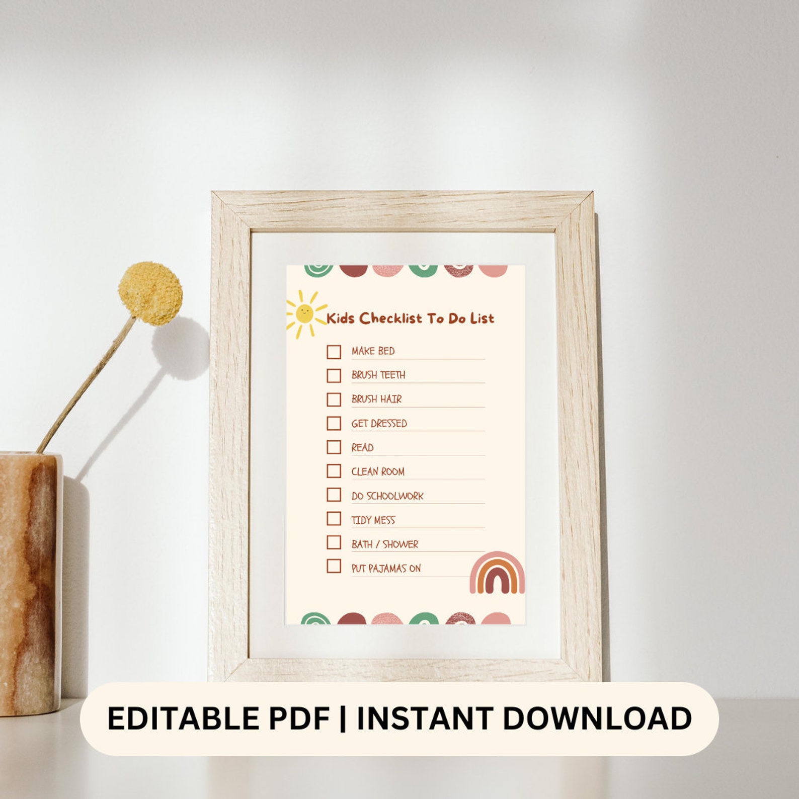 Editable Daily Checklist, Activity Checklist, Kids Checklist, Kids ...