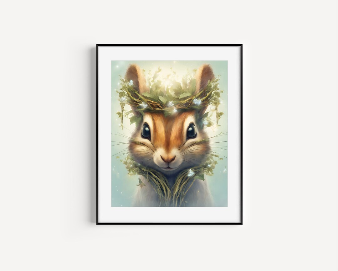 Wall Art, Cute Chipmunk, Instant Download, Home Decor, Fantasy ...