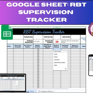 Google Sheet: RBT Supervision Tracker - Etsy