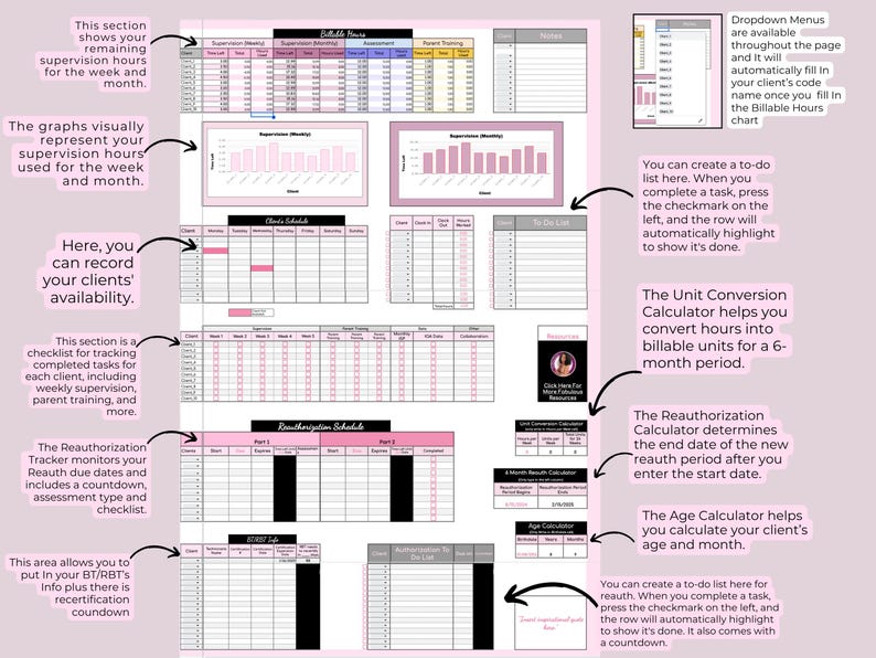 BCBA Caseload Organizer: All-in-one Google Sheet - Etsy