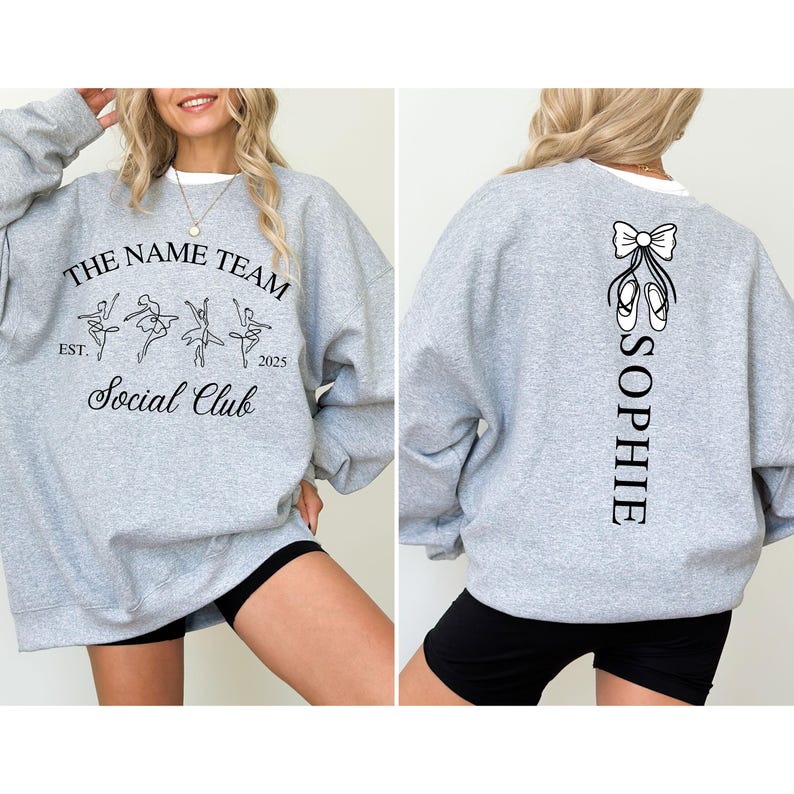 Custom Dance Team Sweatshirt, Personalized Ballet Gift, Custom ...