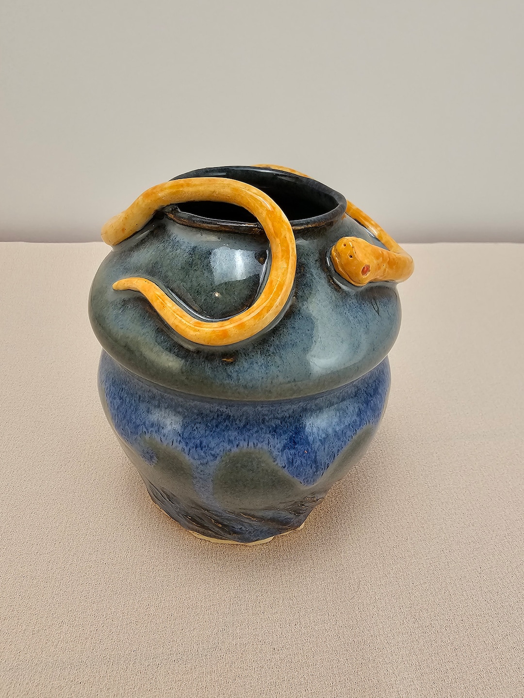 Snake Vase. Albino Hognose Snake Wraps Around the Rim of This Vase. - Etsy