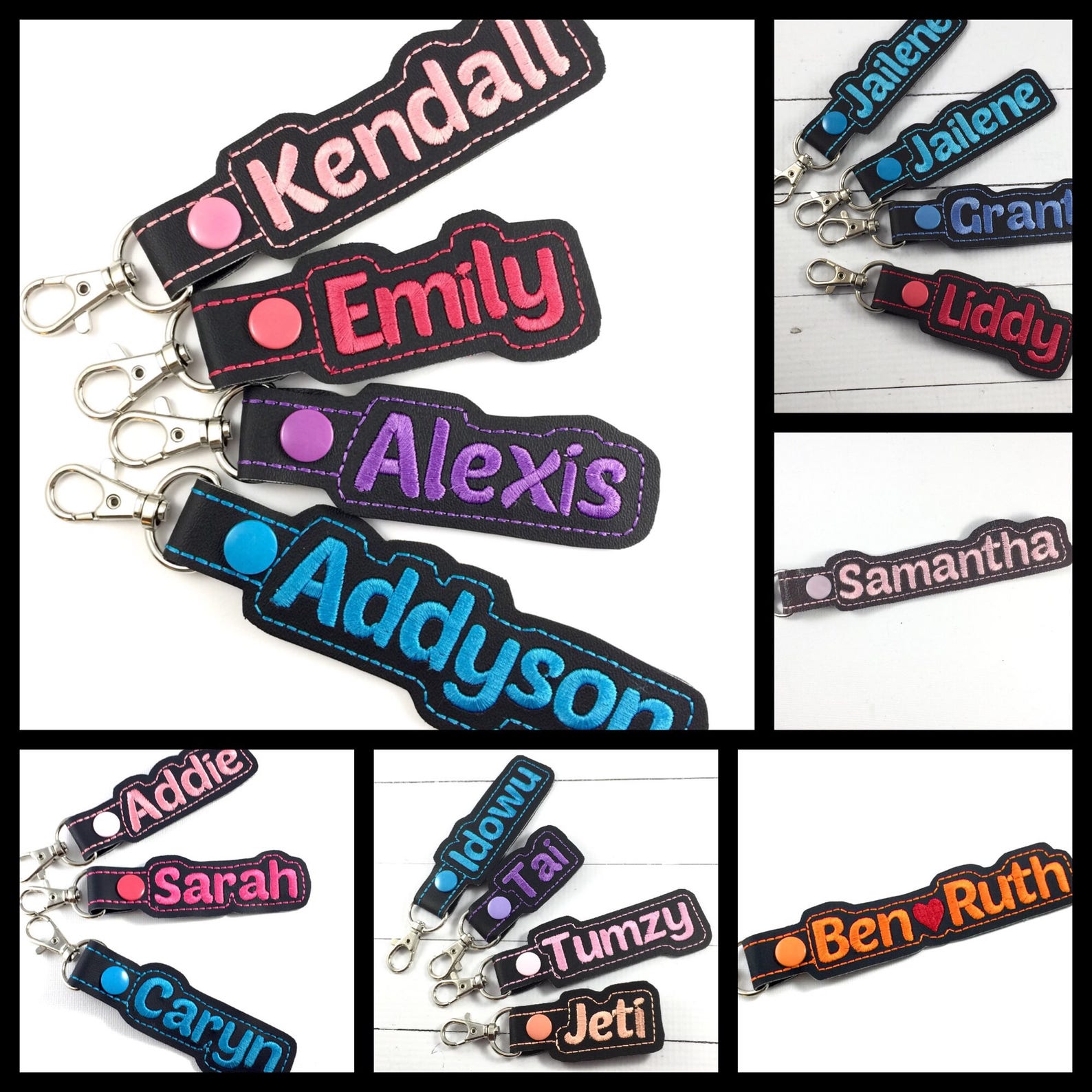 Personalized Name Tag Customized Name Keyfob Embroidered - Etsy