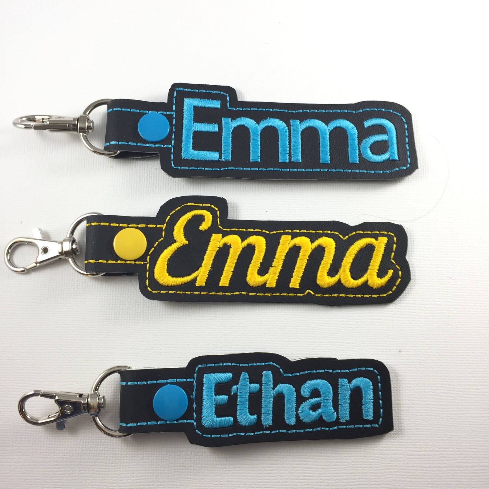 Personalized Name Tag Customized Name Keyfob Embroidered - Etsy