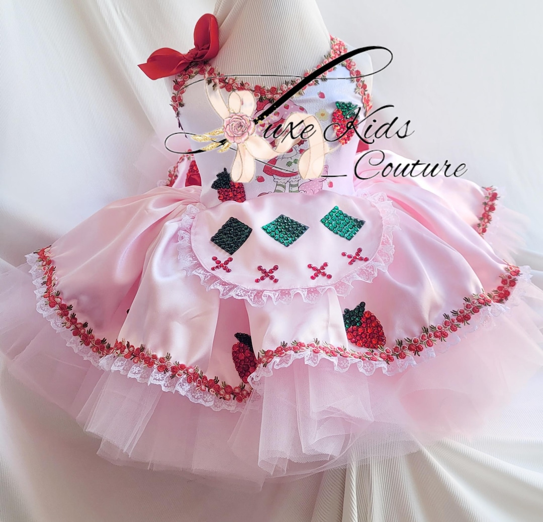 Strawberry Girl Couture Dress, Starwberry Birthday Dress, Strawberry ...