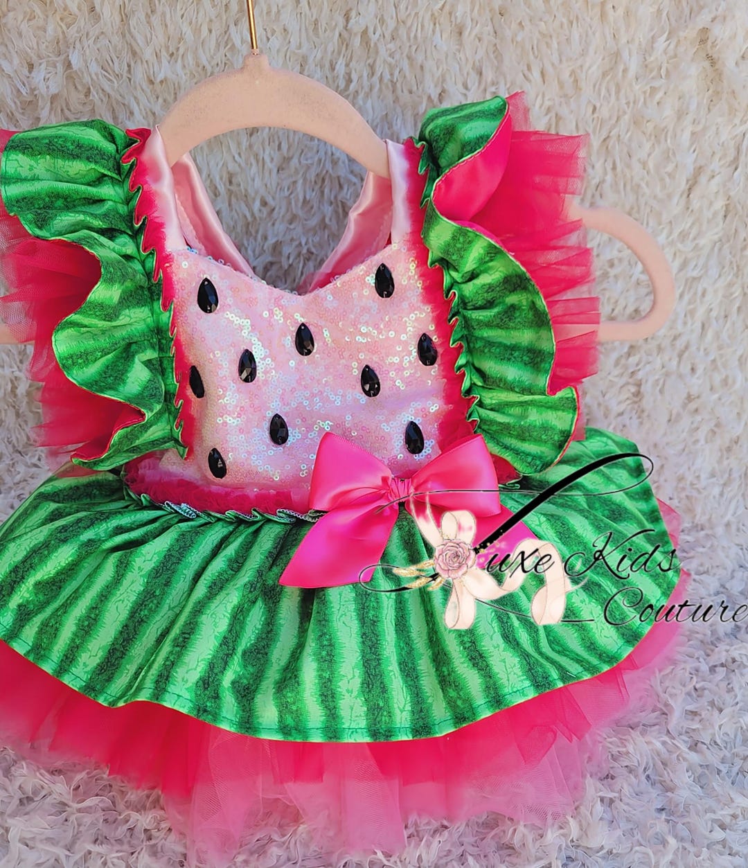 Whimsical Watermelon Romper, Sequin Top, Birthday Outfit - Etsy