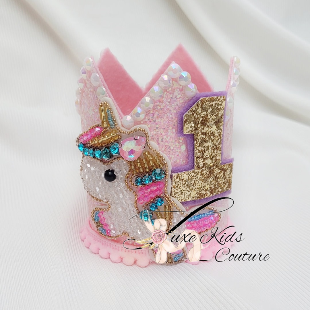 Unicorn Birthday Crown, Unicorn Crown, Pastel Unicorn Crown, Rainbow ...