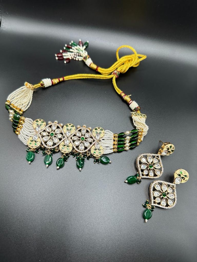 Pachi Kundan Choker Set Desi Jewelry Set Indian Festive Jewelry Jewelry ...