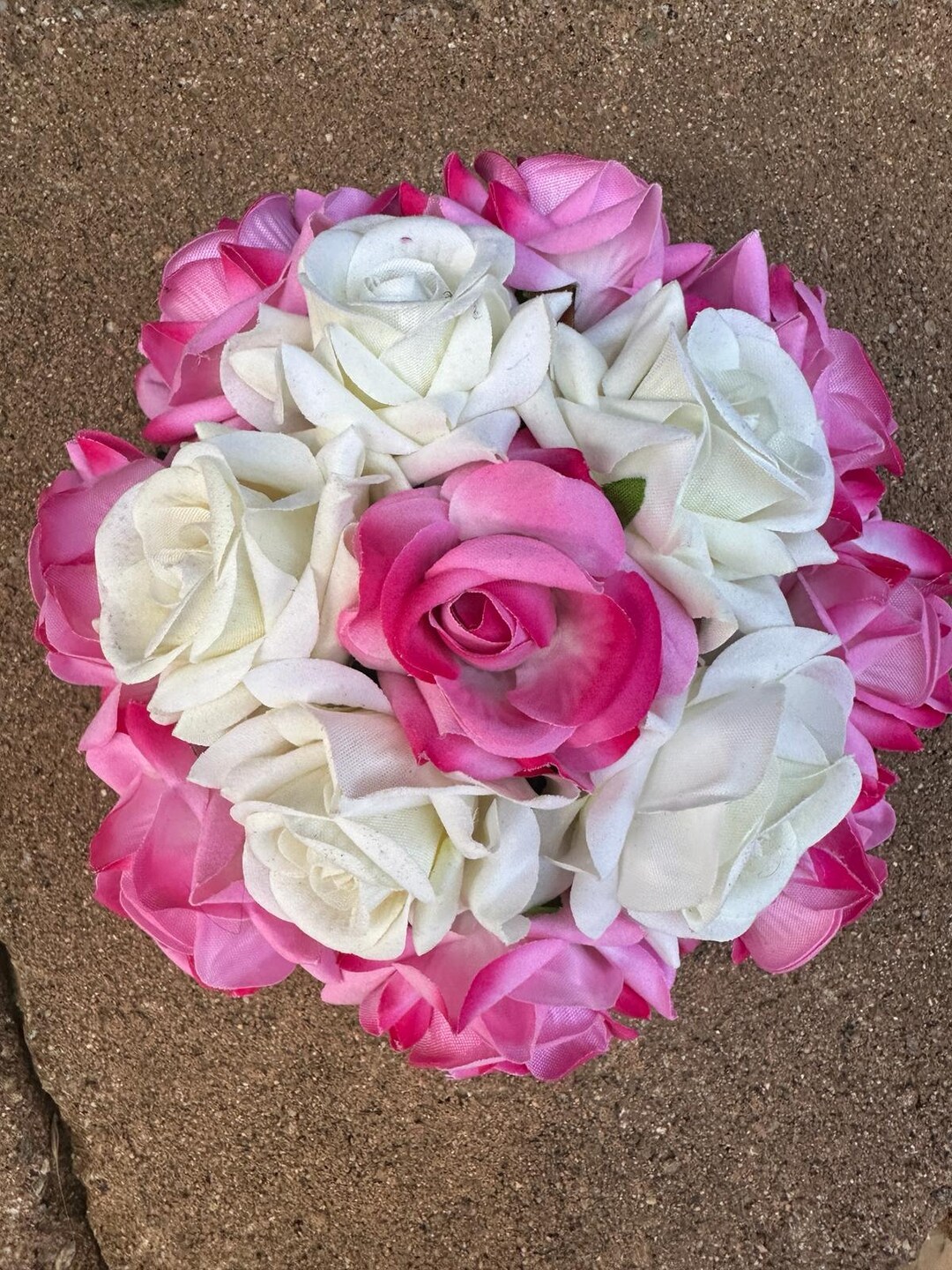 Pink-white Rose Hair Bun Bollywood Style Reusable Bun Flower Jewelry ...