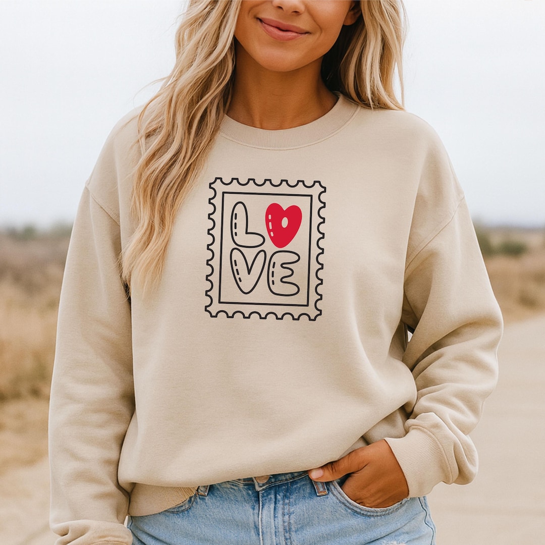 Love Stamp Valentine Sweatshirt, Cute Romantic Gift for Couples - Etsy