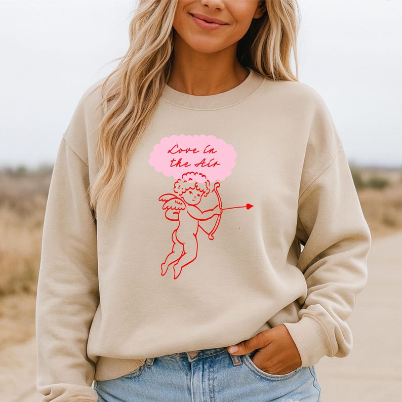 Cupid Love is in the Air Valentine Sweatshirt, Happy Valentine's Day ...