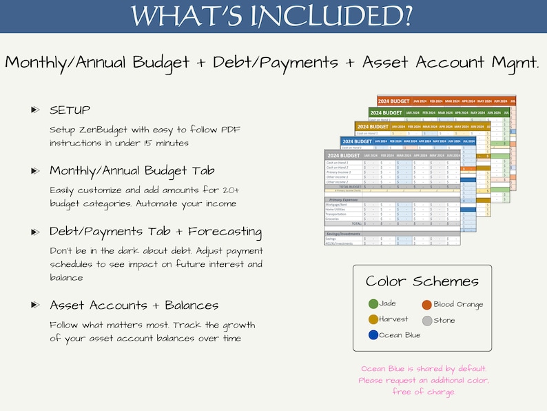 Simple Monthly Annual Digital Budget Spreadsheet Excel Template ...