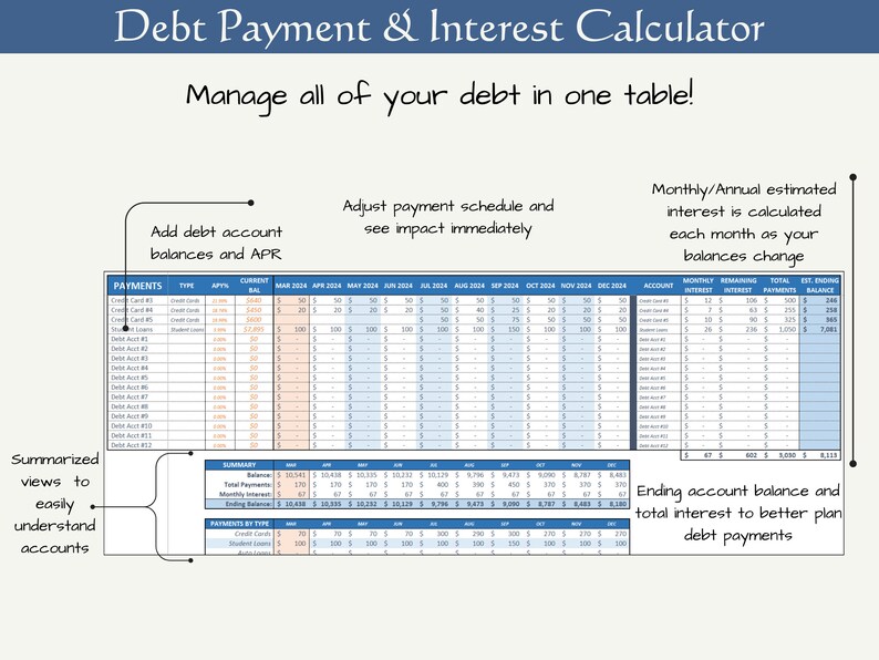 Simple Monthly Annual Digital Budget Spreadsheet Excel Template ...