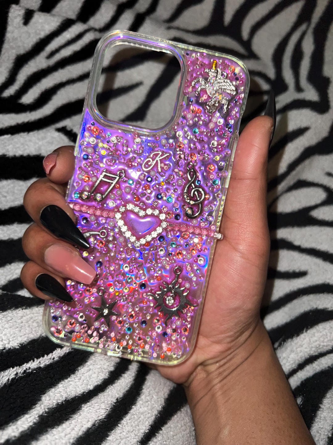 Customizable Junk Glitter Charm Phone Case - Etsy